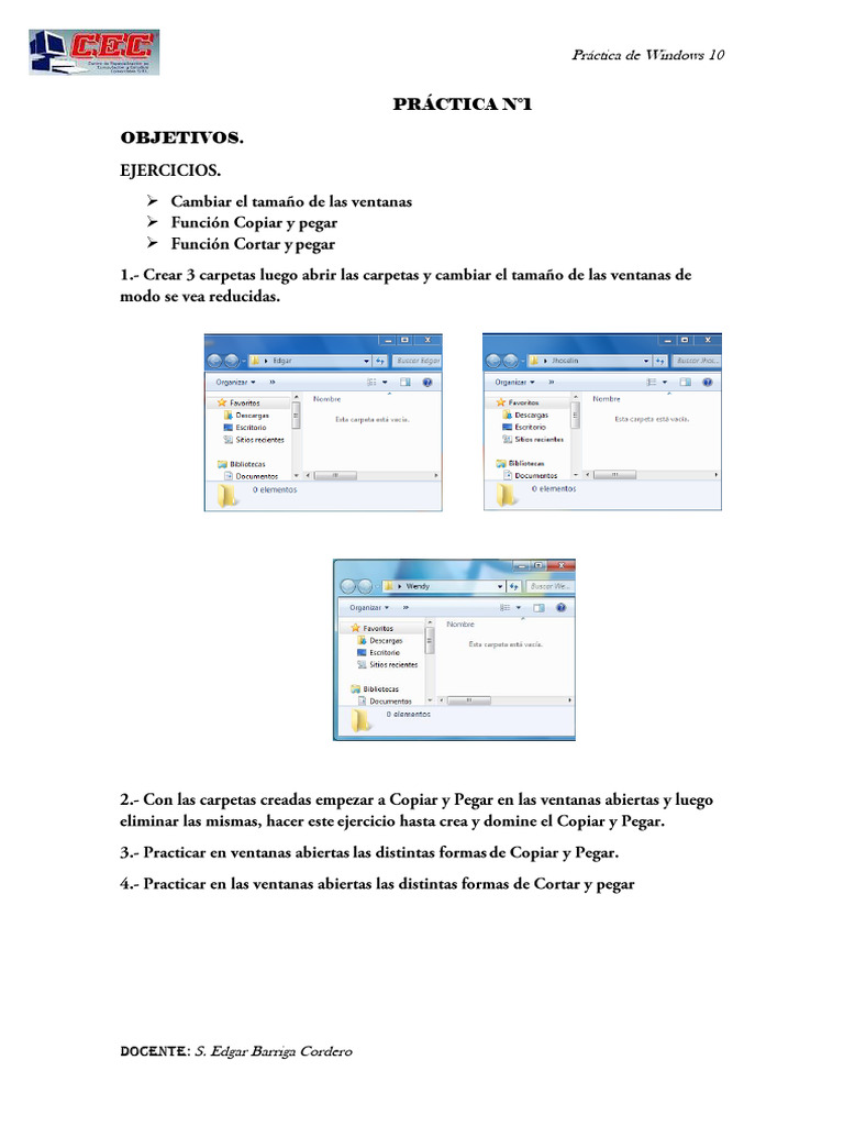 Práctica Windows 10 | PDF | Windows 10 | Microsoft Windows