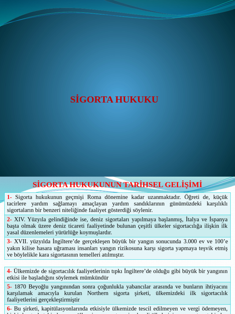 Sigorta Hukuku YENİ | PDF