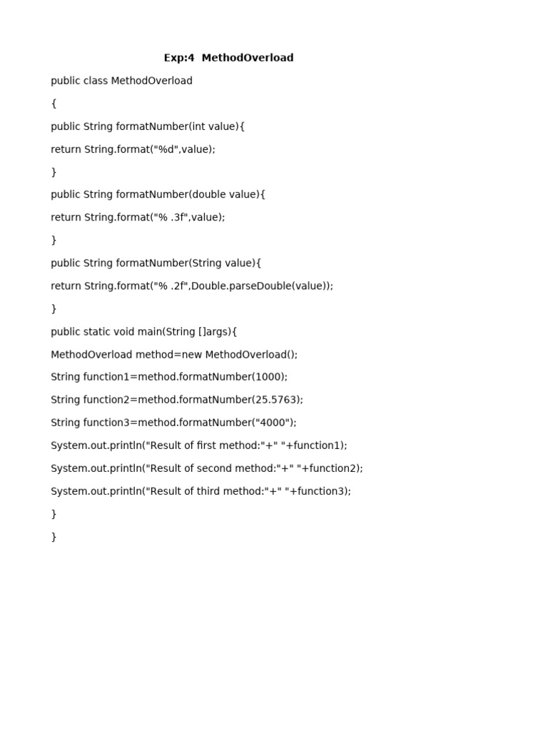Method Overload | PDF