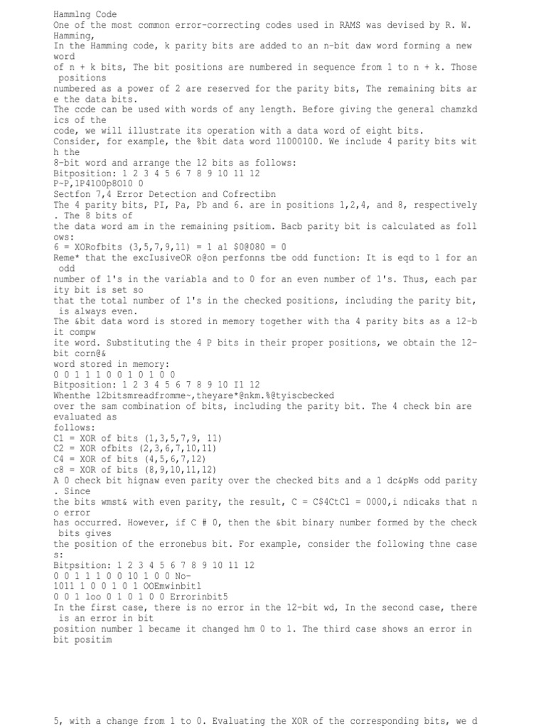Haming Code | PDF | Read Only Memory | Computer Data Storage