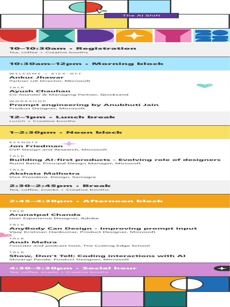 UX Day Schedule - Noida 2025 | PDF
