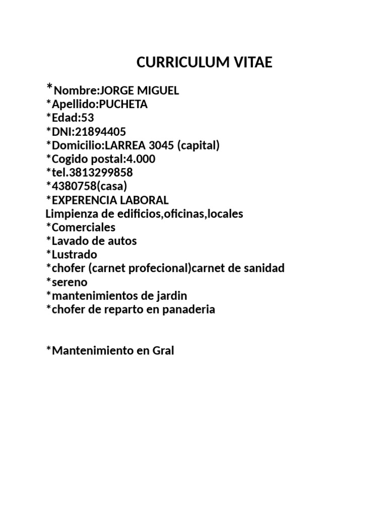 Curriculum Jorge | PDF