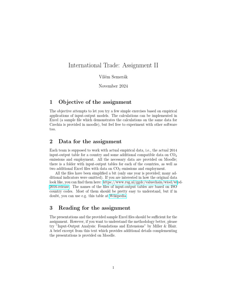 International_Trade_Assignment_II___2024 | PDF | Microsoft Excel ...