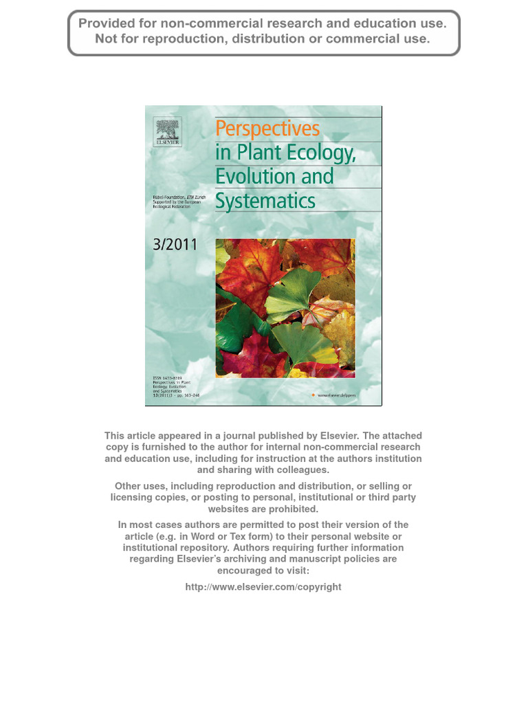 Albert Et Al. 2011 - When Use Intraspecific Variation | PDF | Ecology ...