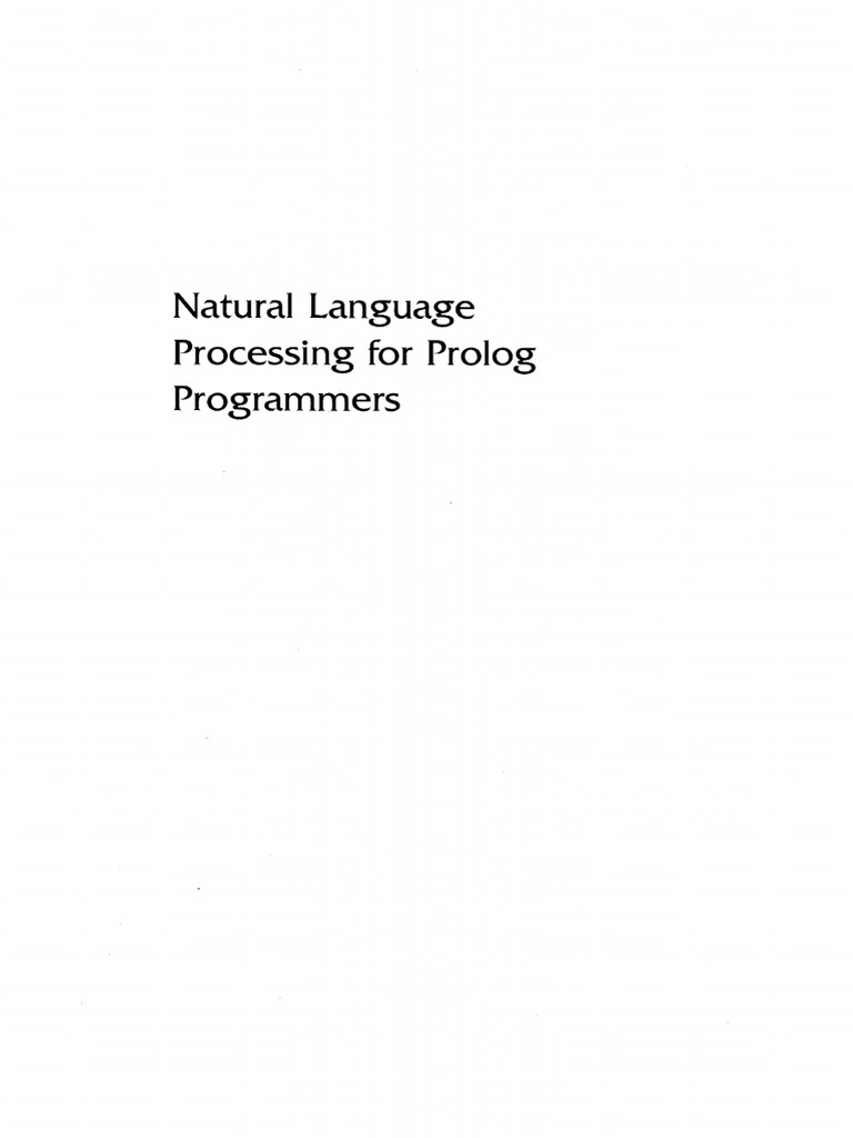 Natural Language Processing For Prolog Programmers + Revision 2009 (Covington Michael A.) (Z ...