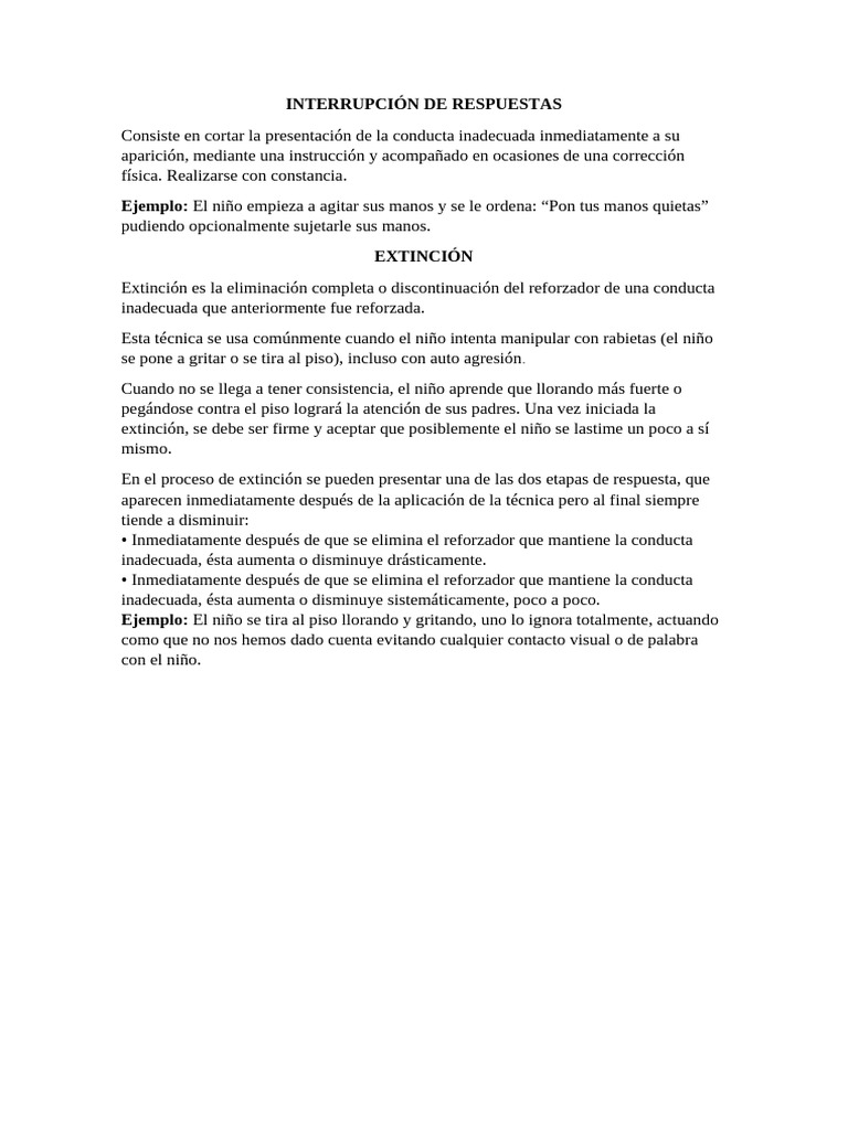 INTERRUPCIÓN%20DE%20RESPUESTAS%20Y%20EXTINCIÓN | PDF