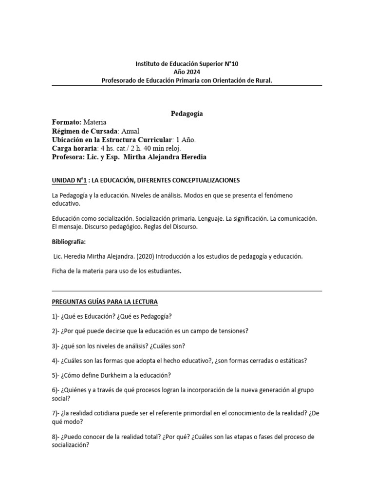 Guía de Lectura 1 - PEP | PDF | Pedagogía | Comunicación humana