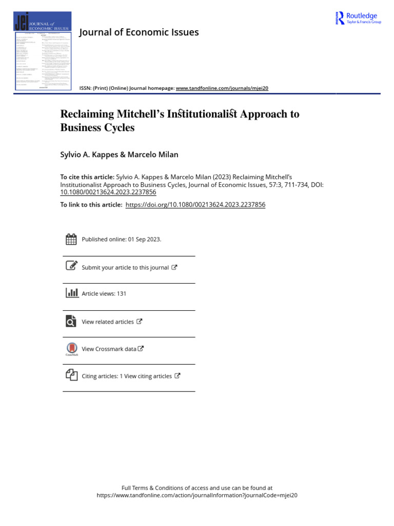 Reclaiming Mitchell on Business Cycles | PDF | Business Cycle ...