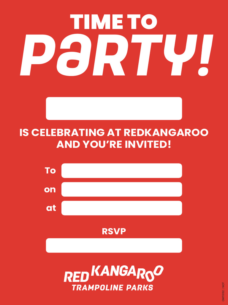 Red Kangaroo Party Invitation | PDF