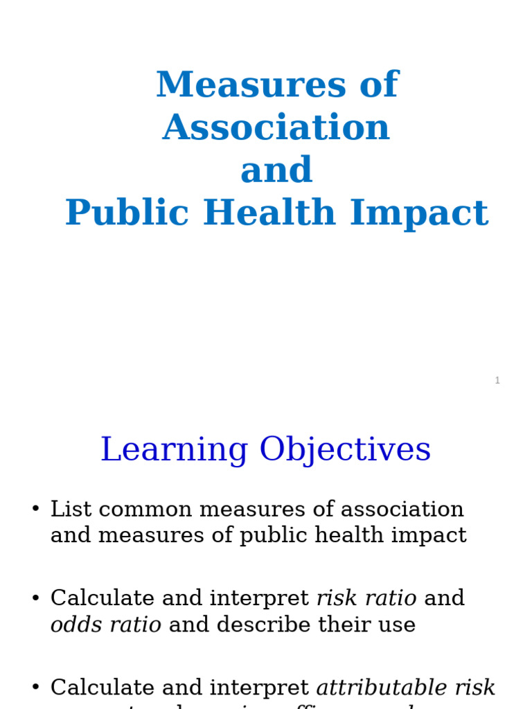 1 Measures of Association (2) | PDF | Relative Risk | Odds Ratio