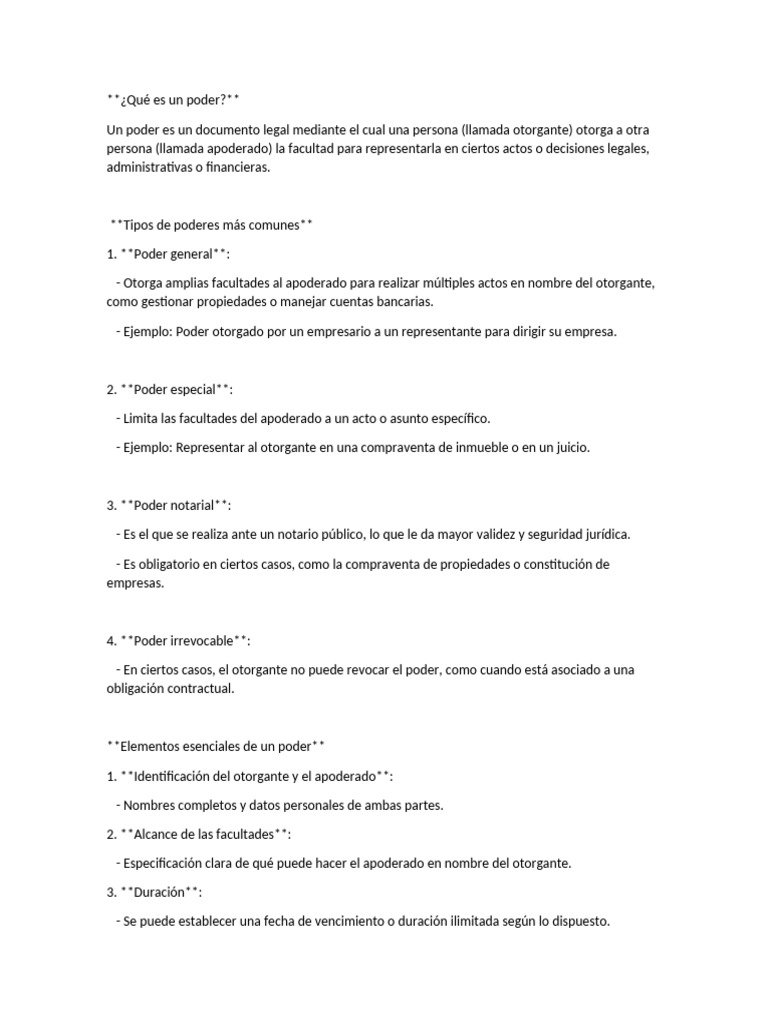 Tipos de Poderes | PDF