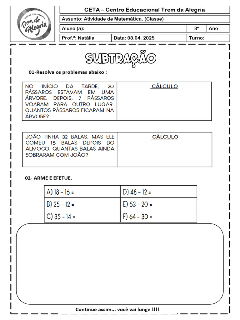 Atividade de Matemática 08 Naty | PDF