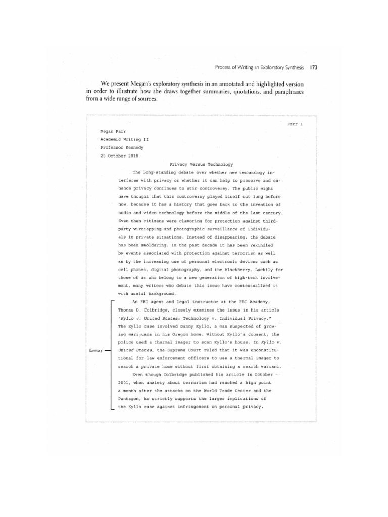 exploratory synthesis essay | PDF
