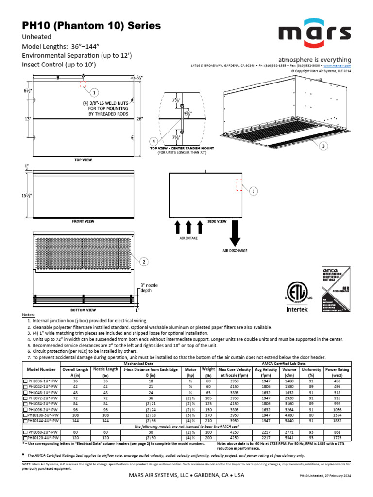 PH10 Unheated Submittals | PDF | Electrical Engineering | Electricity