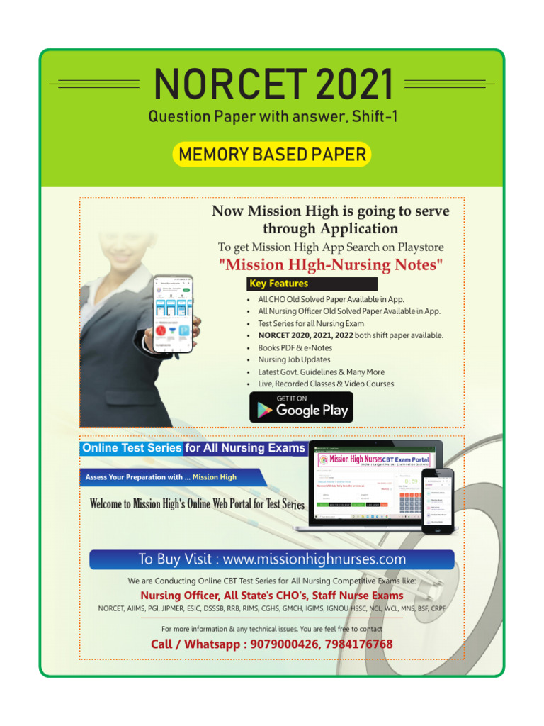 034) NORCET AIIMS 2021 S-1 PaperJaat - 240722 - 174745 | PDF ...