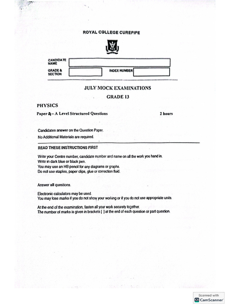 Physics P4 Mock 2024 | PDF