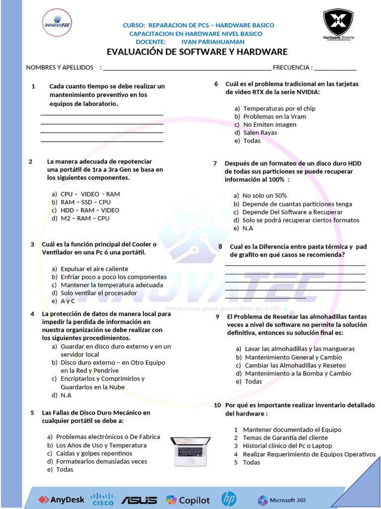 Curso de Reparación de PCs: Hardware Básico | PDF | Hardware de la ...