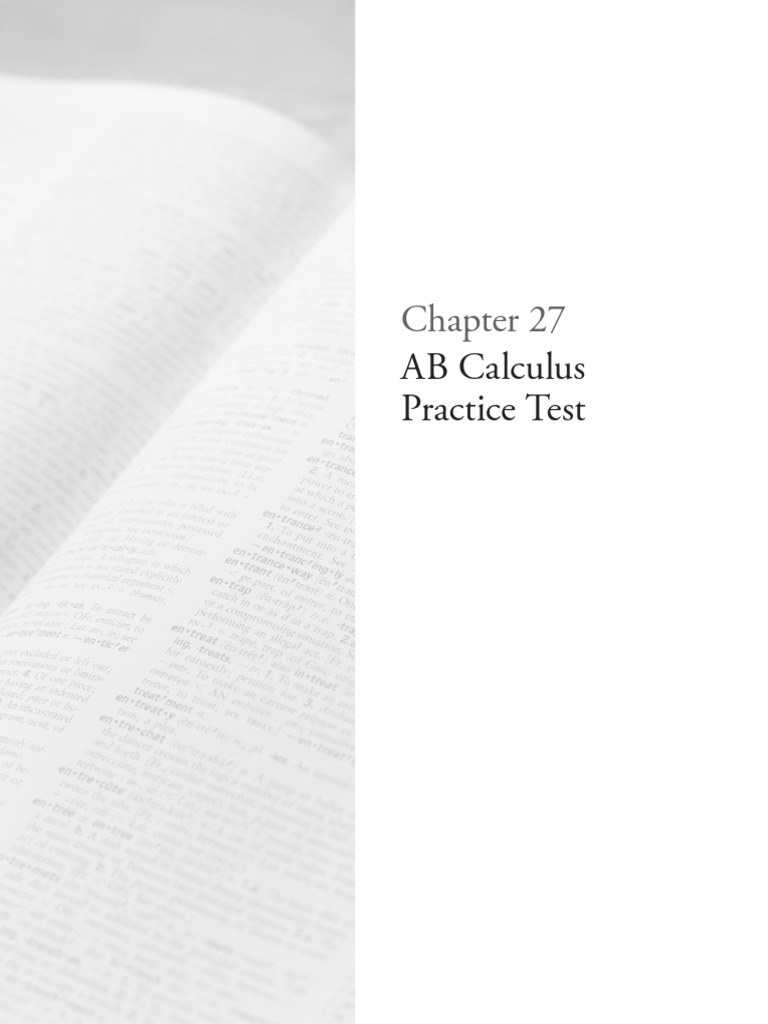 AP Calculus AB Practice Test | PDF | Multiple Choice | Function ...
