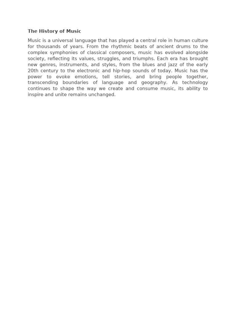 The History of Music | PDF