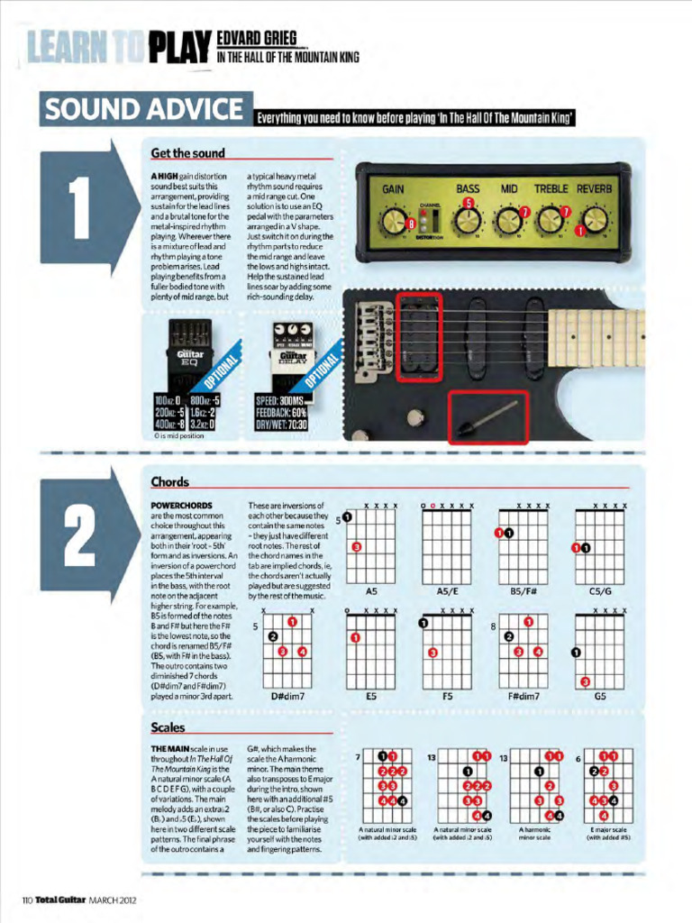 Edvard Grieg - in The Hall of Mountain King (Guitar Tab) | PDF