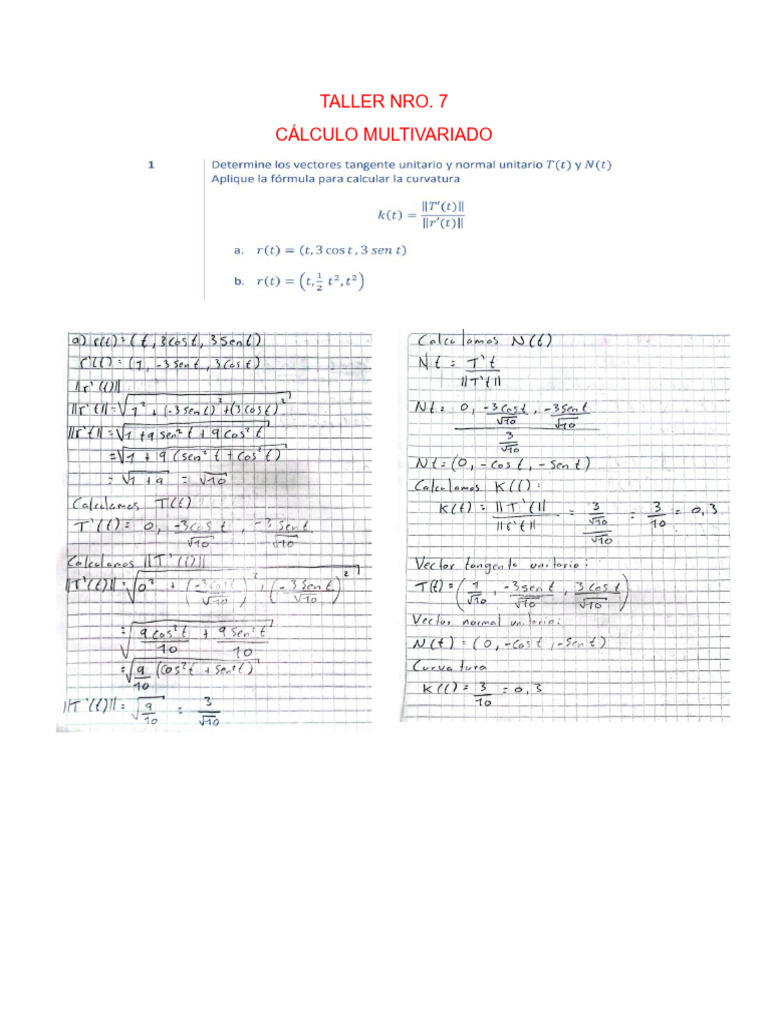 Taller Nro. 7 Calc. Multiv. | PDF