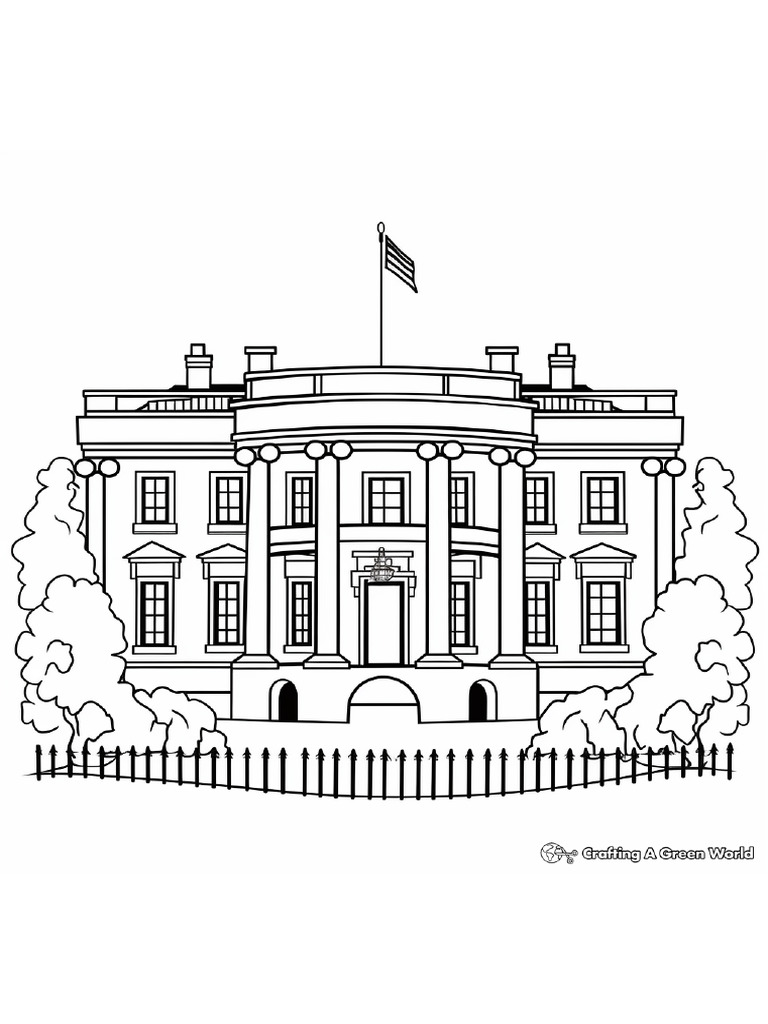 Sophisticated White House Coloring Pages 4 | PDF