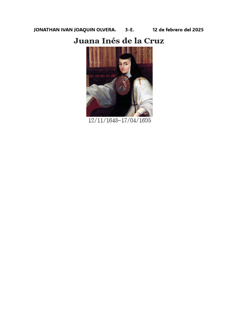 Bibliografia de Sor Juana Ines de la Cruz | PDF