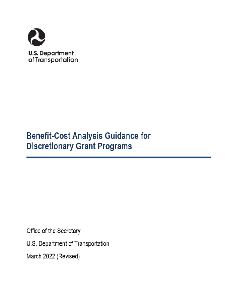 Benefit Cost Analysis Guidance 2022 (Revised) | PDF | Cost–Benefit Analysis | Traffic Collision