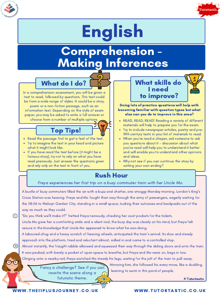 11 Plus English Comprehension Making Inferences Answers | PDF | Reading ...