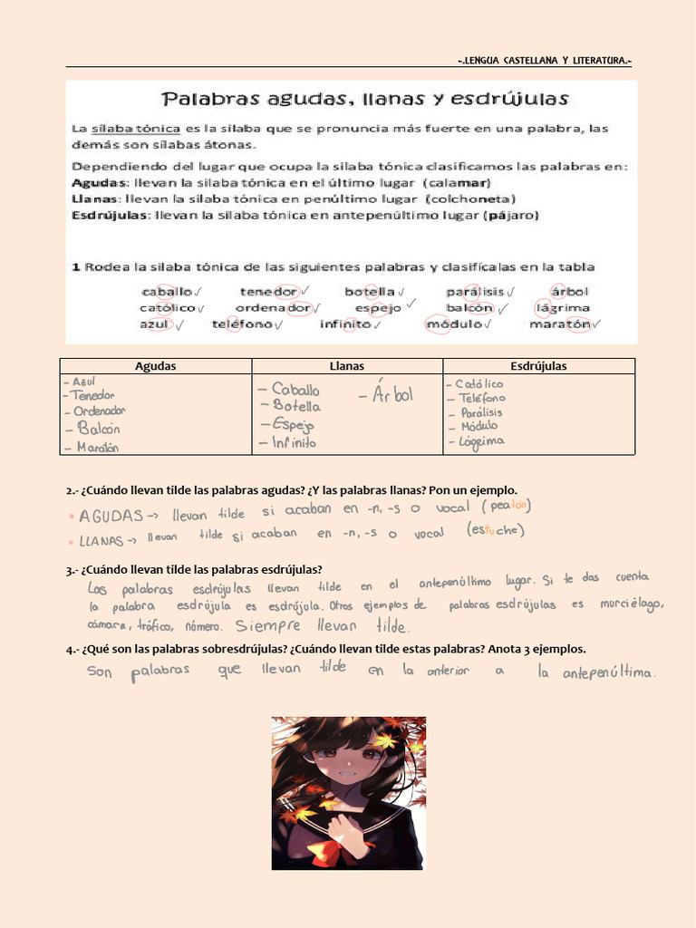 Agudas, Llanas y Esdrújulas | PDF | Voz humana | Fonética