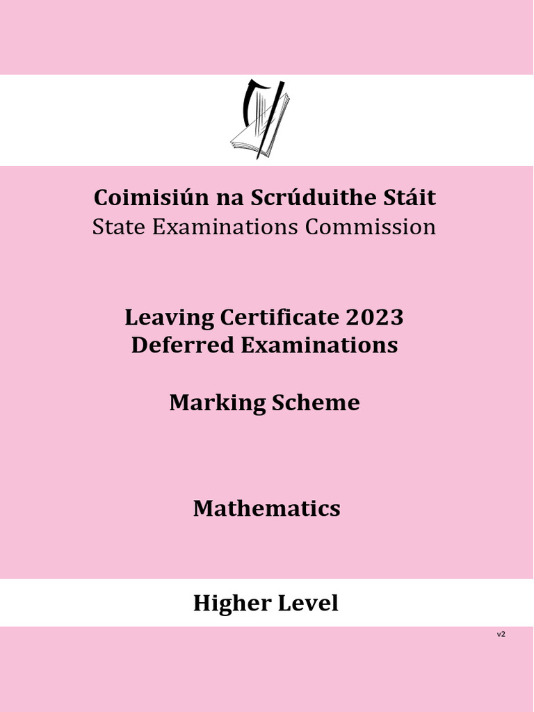 2023 Leaving Cert Maths Deferred Marking | PDF | Inequality ...