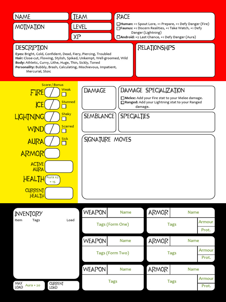 DustWorld Character Sheet | PDF