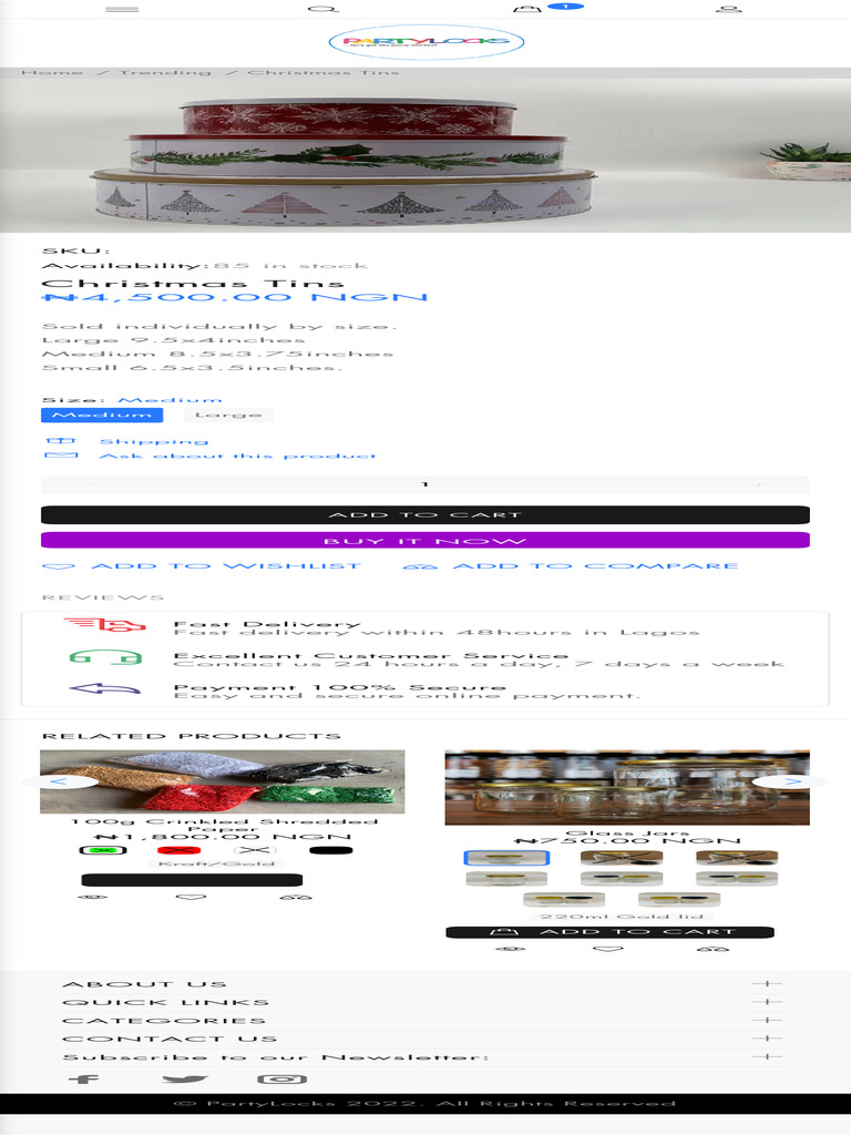 Christmas Tins - Partylocks | PDF