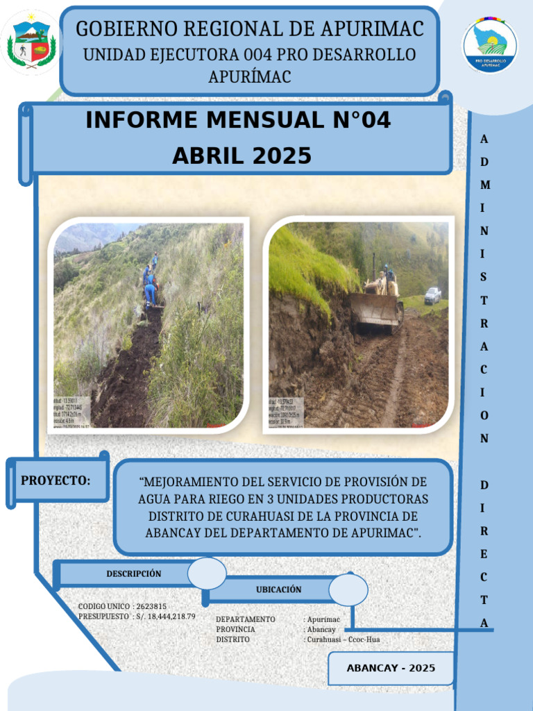 Caratula Informe Mensual Archivador | PDF