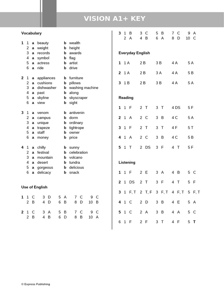 Vision a1plus Key | PDF