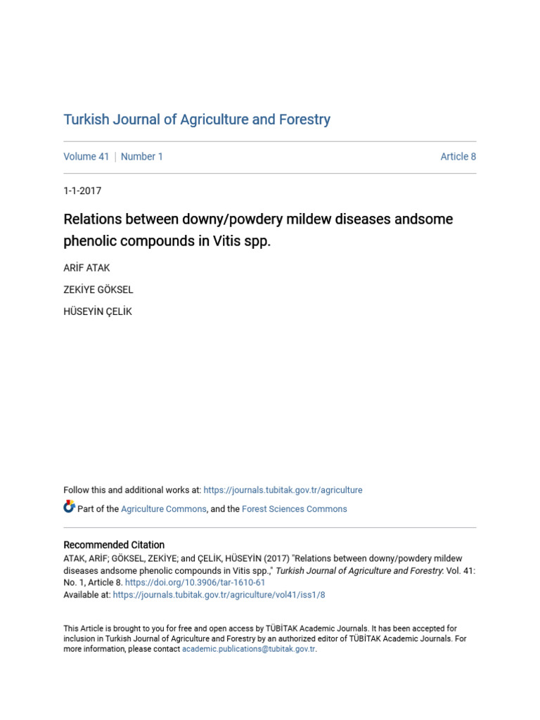 Etude - Phénols - 2017 - Relations Between Downy-Powdery Mildew ...