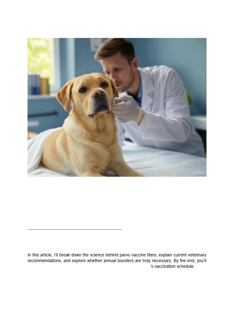 Parvo Vaccine Titers - Are Annual Boosters Necessary | PDF | Vaccines ...