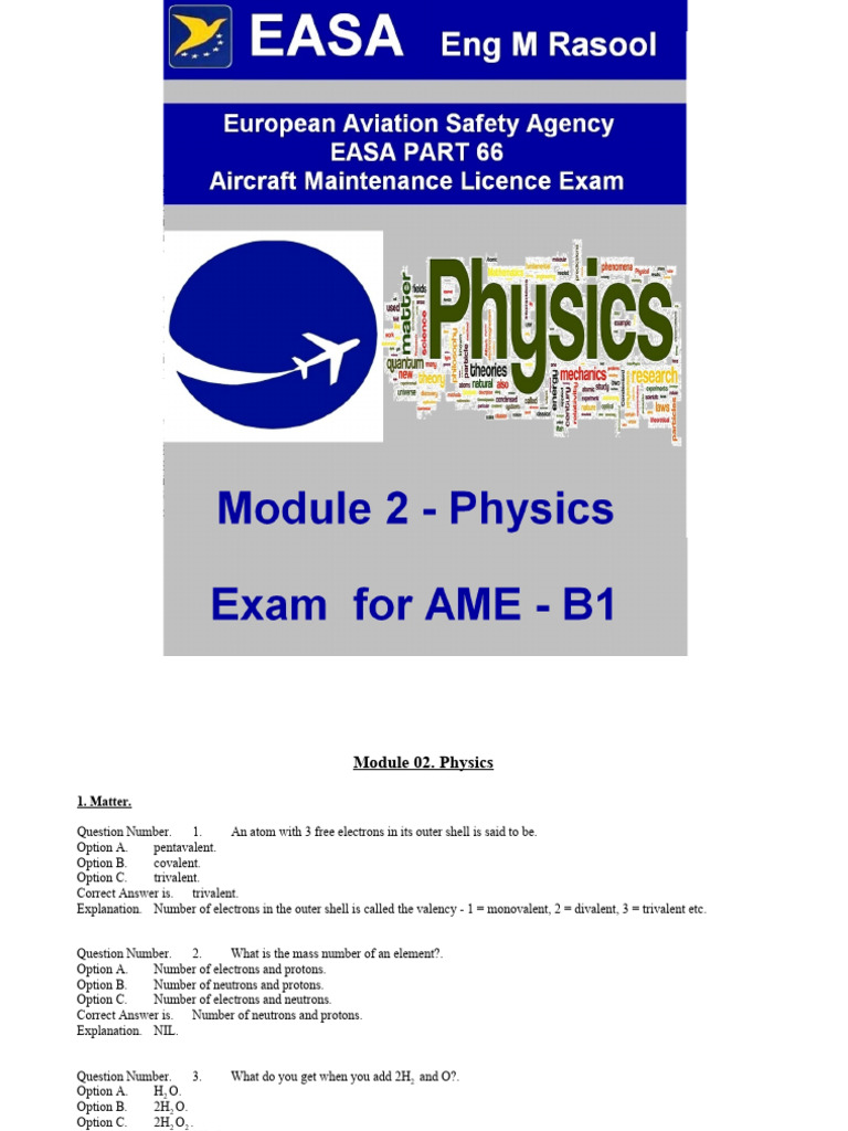 464521410-EASA-Exam-module-02-physics | PDF | Atoms | Atomic Nucleus