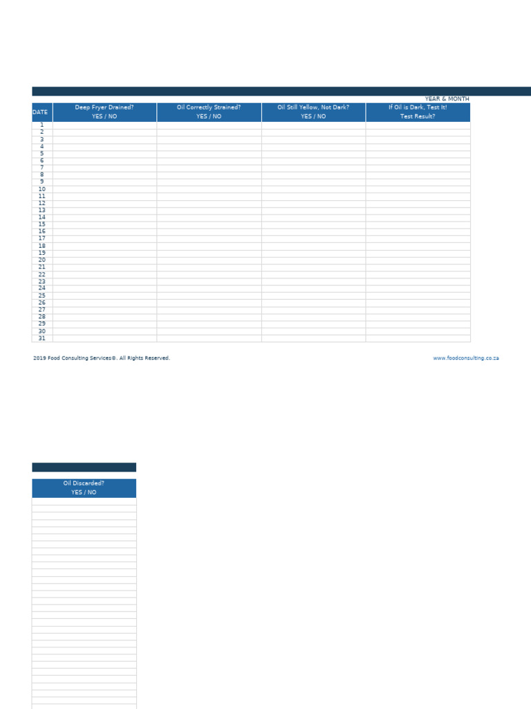 FCS Oil Management Checklist 2019 | PDF