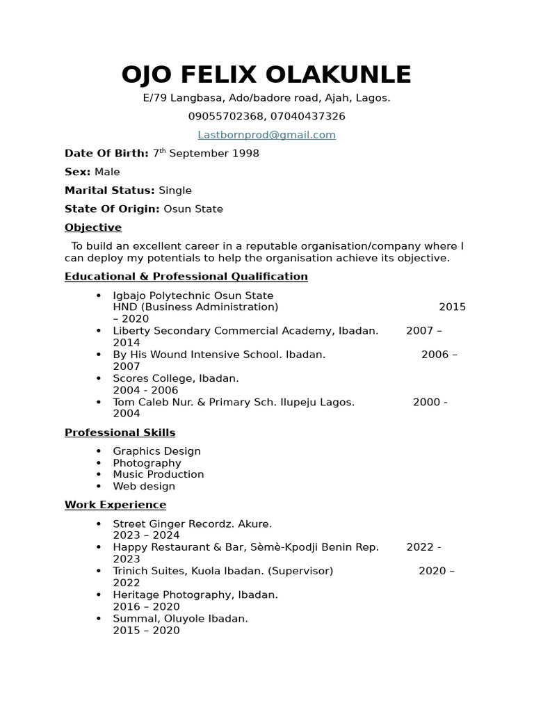 CV Sample | PDF