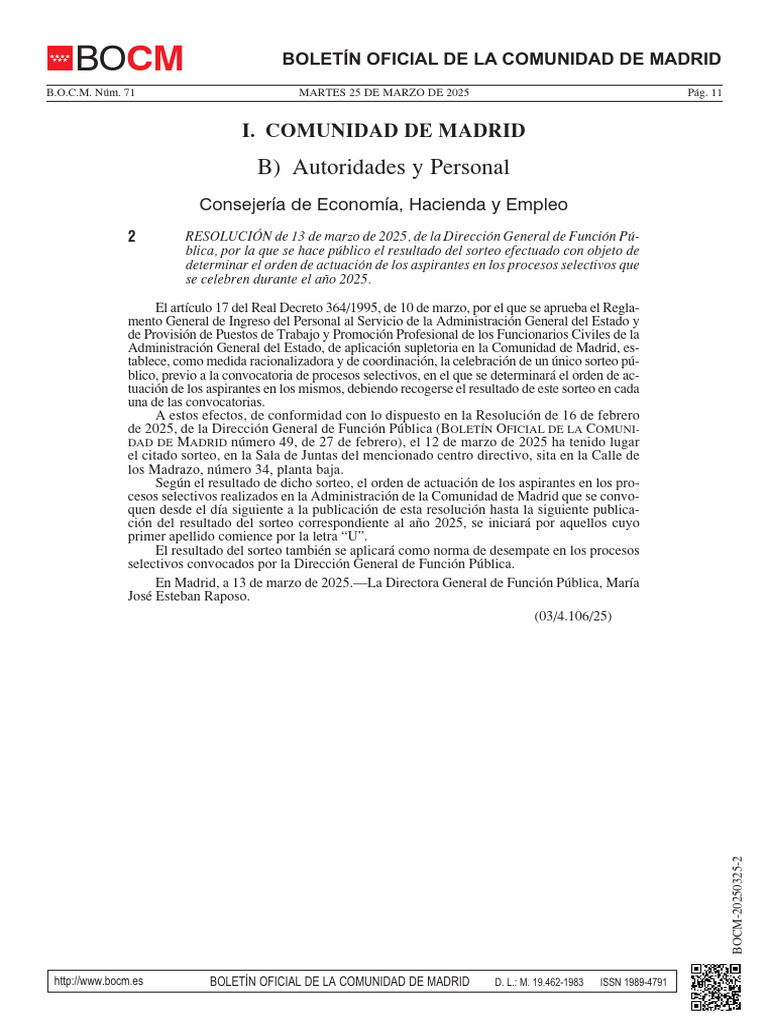 Bocm 20250325 2 | PDF | Gobierno | España
