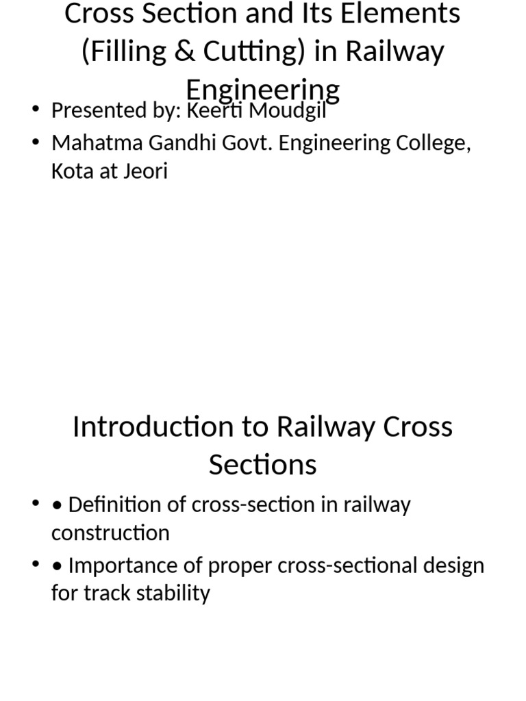 Railway Cross Section Presentation | PDF | Drainage | Rail Transport