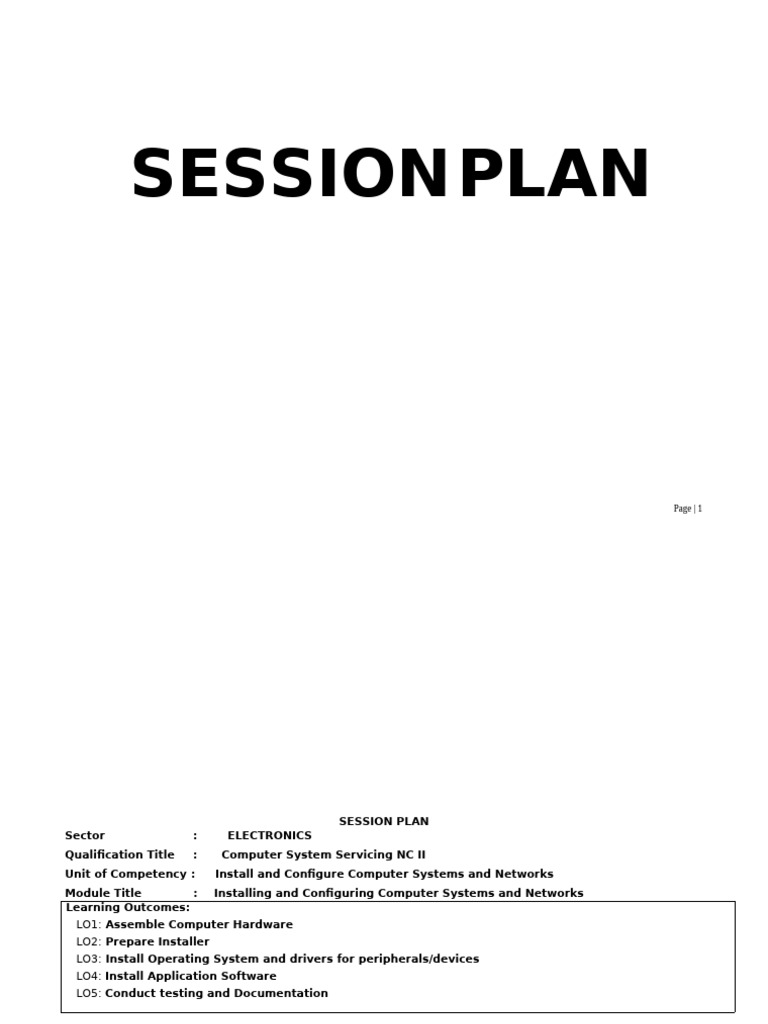 Session Plan - Core - Css Ncii | PDF | Computer Network | Ip Address
