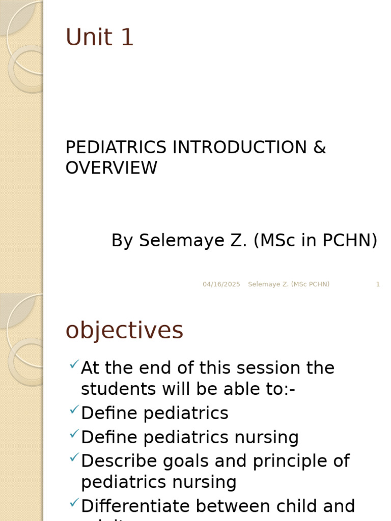 Pediatrics Introduction | PDF | Pediatrics | Human Nose