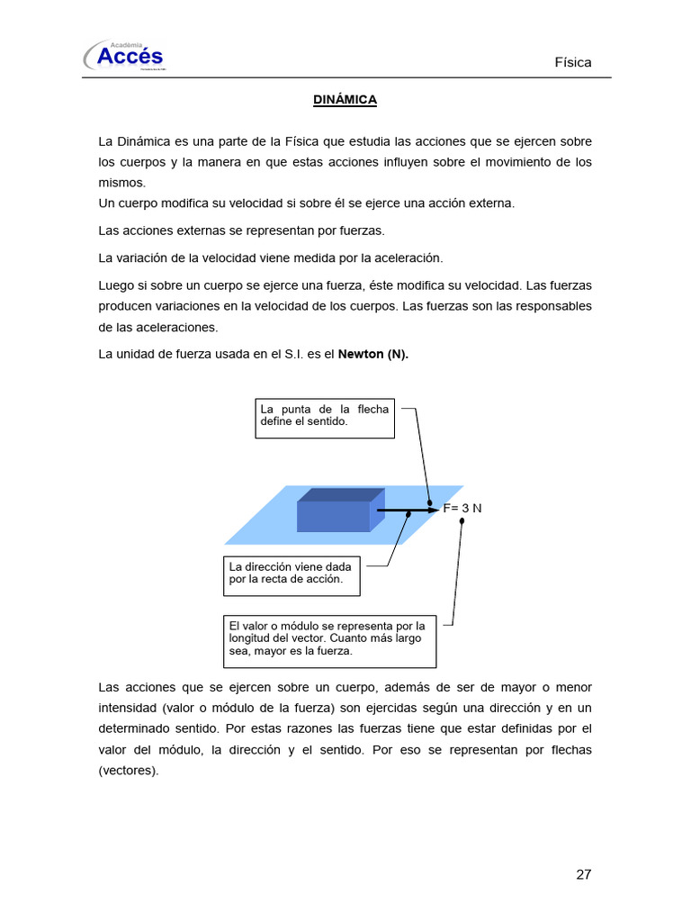 Dinámica: Fuerzas y Leyes de Newton | PDF | Fuerza | Las leyes del ...
