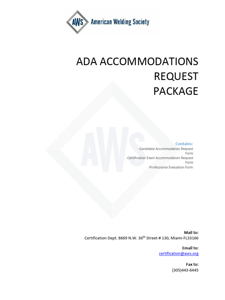 1195 Certification Examination ADA | PDF | Americans With Disabilities ...