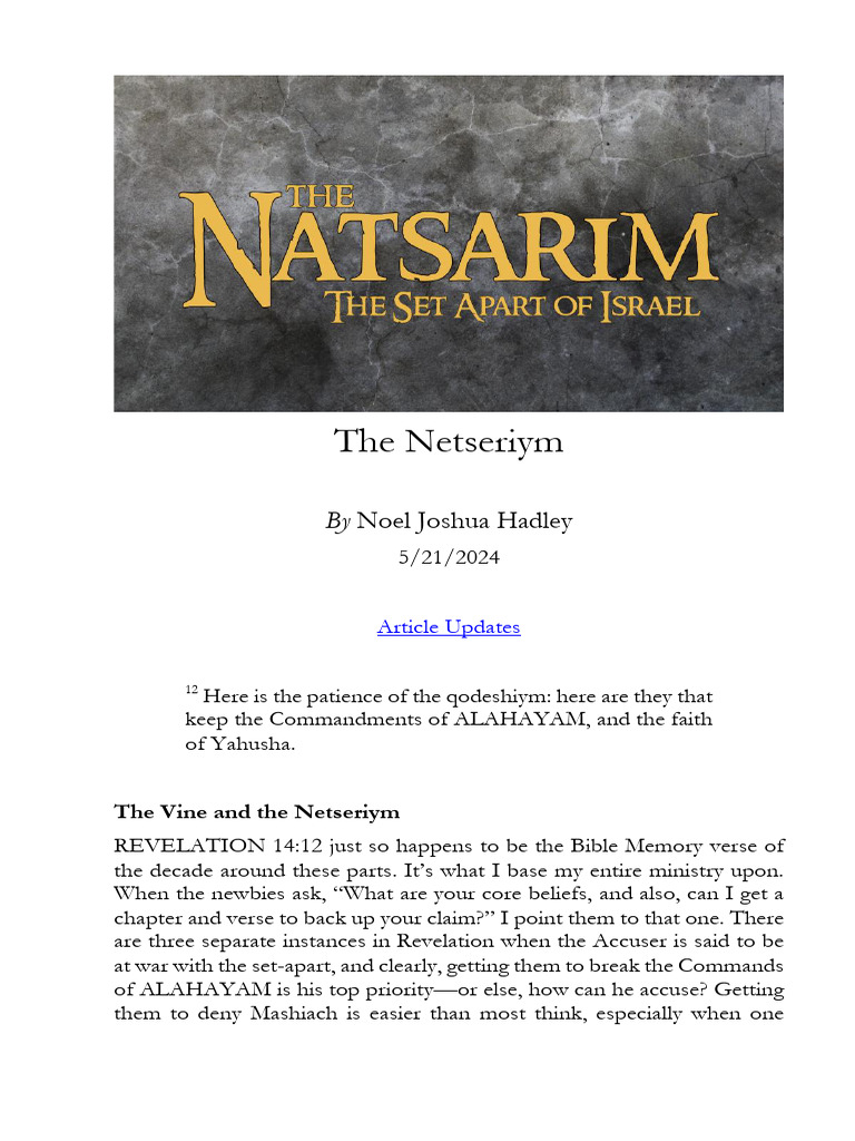 The Natsarim 1 1 | PDF