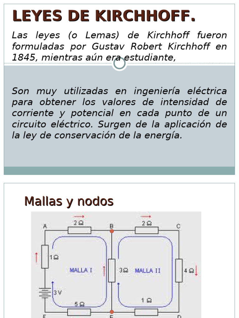 Leyes de Kirkoff | PDF | voltaje | Corriente eléctrica