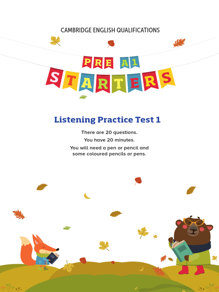 Pre A1 Starters Richmond Test 1 and 2 | PDF