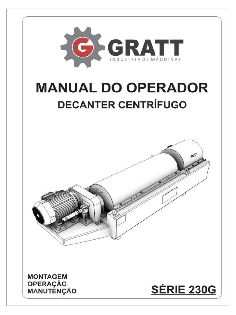 Manual Decanter Centrífugo GRATT | PDF | Centrífugo | Rodamiento (Mecánico)